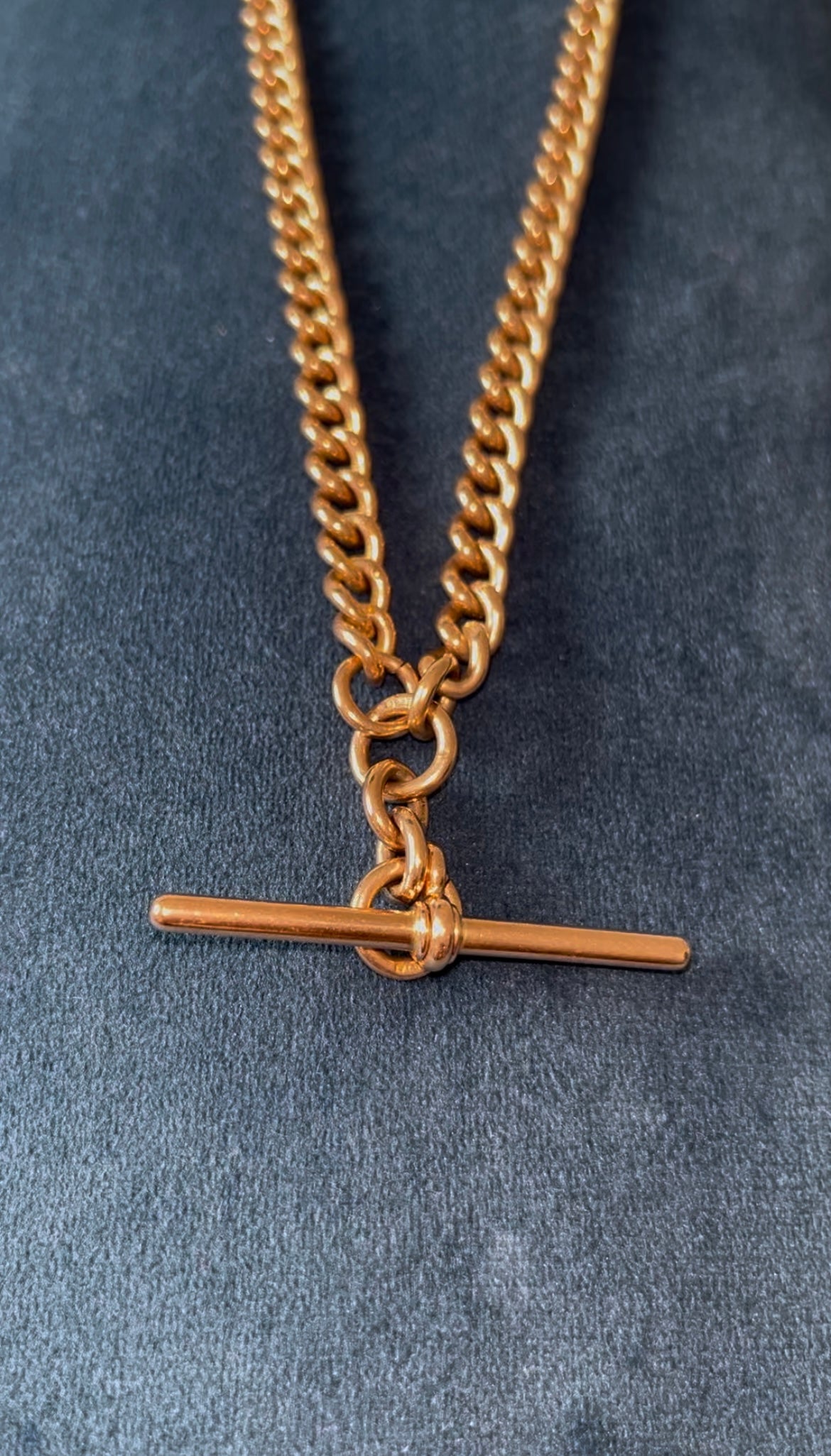 9kt Rose Gold Curb Link Albert Chain with T-Bar & Swivel – The Jewel Casket